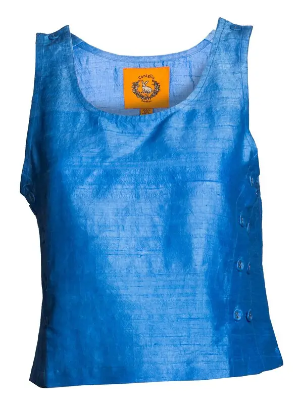 CONIGLIO PALM BEACH Palmo Silk Tank Top - Blue