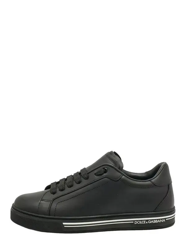 Dolce & Gabbana Roma Leather Sneakers - Black