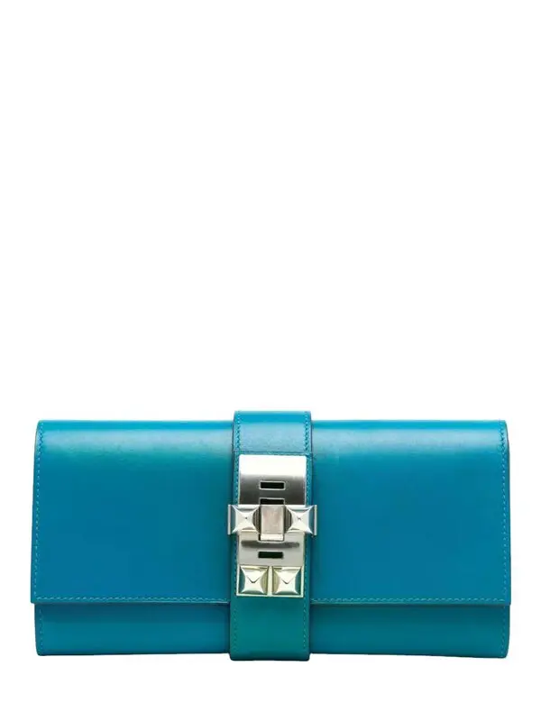 Hermès 2015 Tadelakt Medor 23 Clutch - Blue