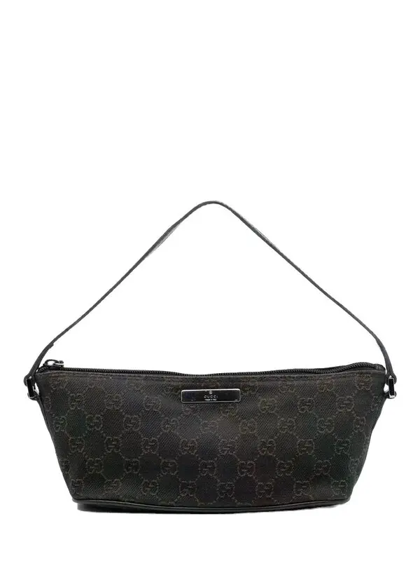 Gucci Gg Denim Boat Shoulder Bag - Brown