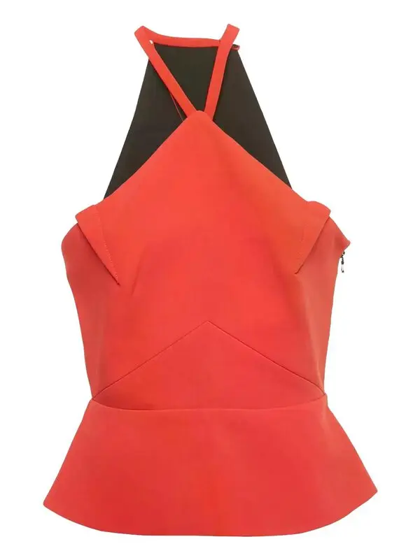 Roland Mouret Sleeveless Peplum Top - Red