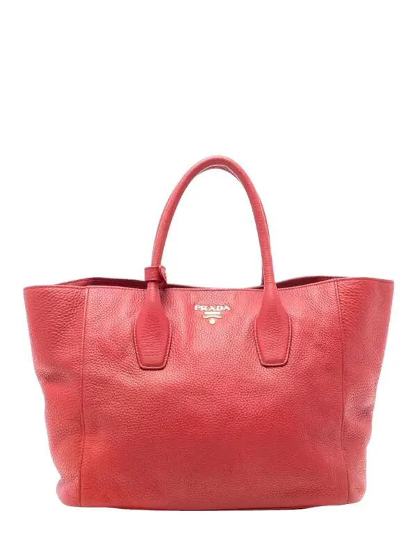 Prada Vitello Daino Open Convertible Tote Satchel 2010-2025 - Red