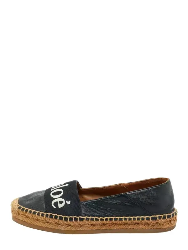 Chloé Leather Logo-printed Espadrilles - Black