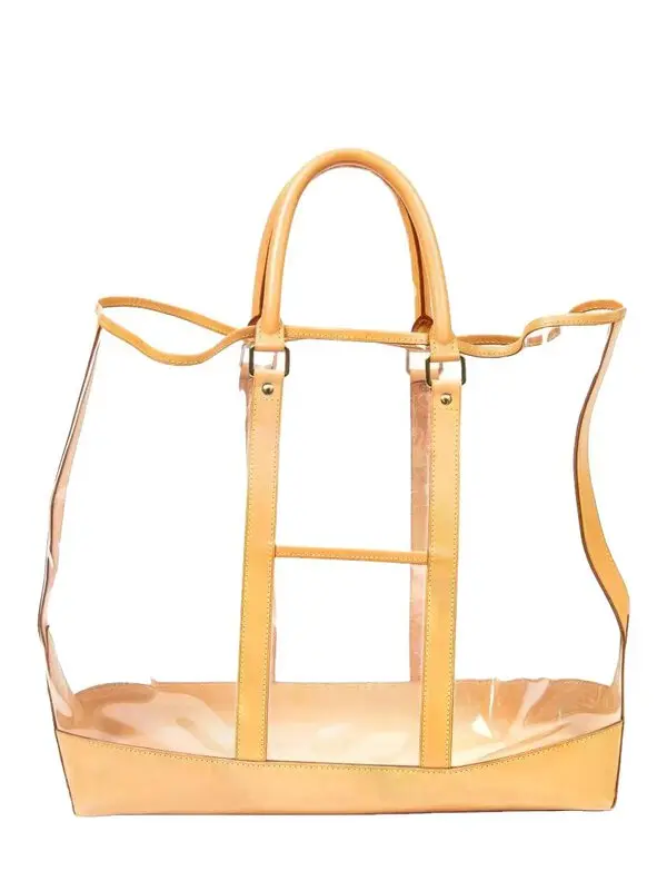 LOUIS VUITTON Clear Panel Leather Tote Bag - White