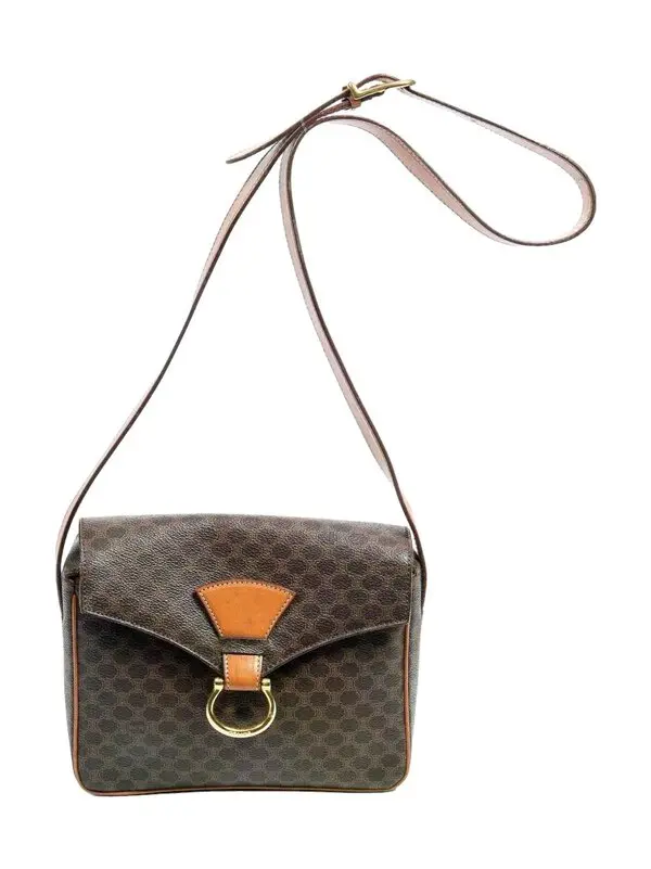 Celine Macadam-print Shoulder Bag - Brown