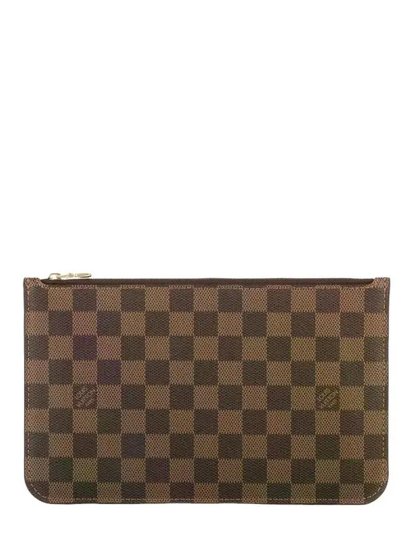 LOUIS VUITTON Checked Zip Pouch - Brown