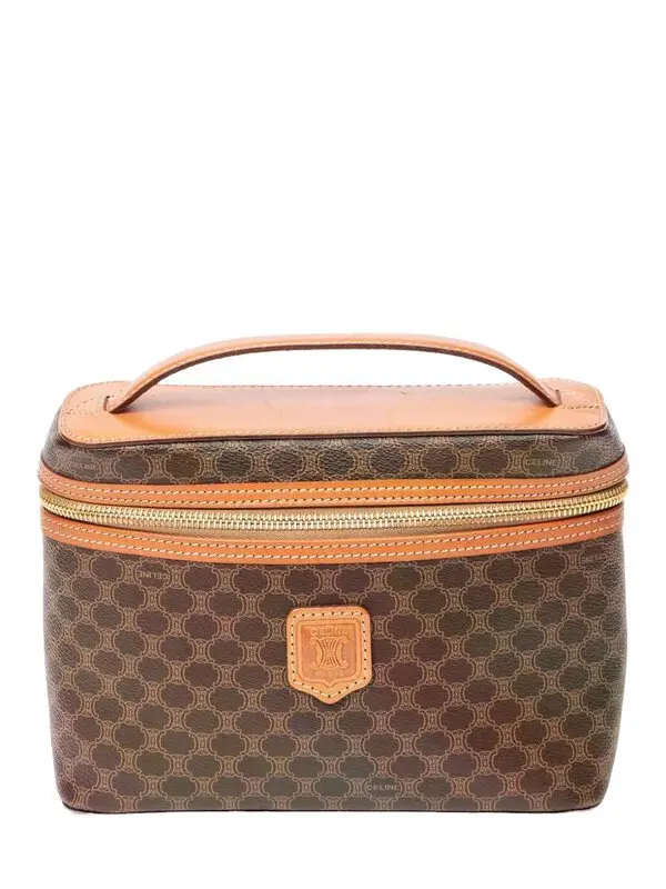 Celine Logo-plaque Top-handle Vanity Pouch - Brown