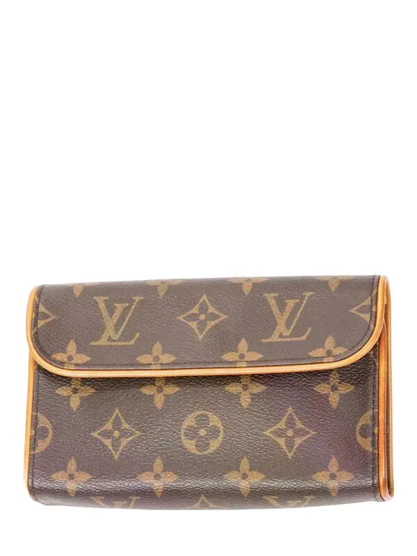 LOUIS VUITTON 1990s Monogram Canvas Flap Bag - Brown
