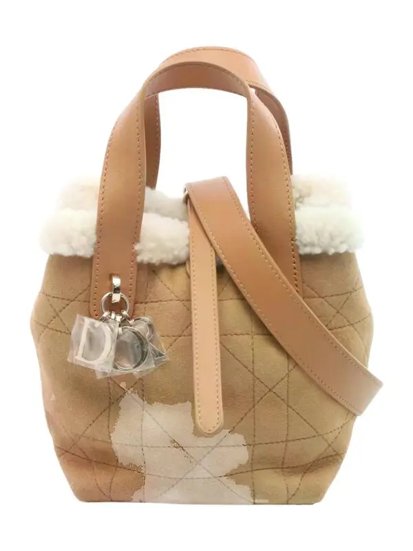 Dior 2025 Nano Suede Macrocannage Dioralps Toujours Satchel - Brown