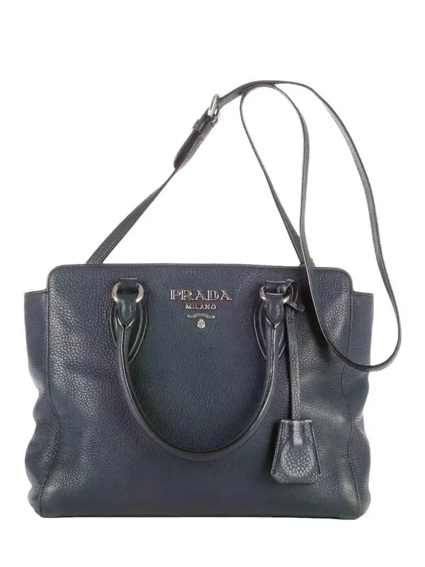 Prada 2000s Leather Top-handle Bag - Blue