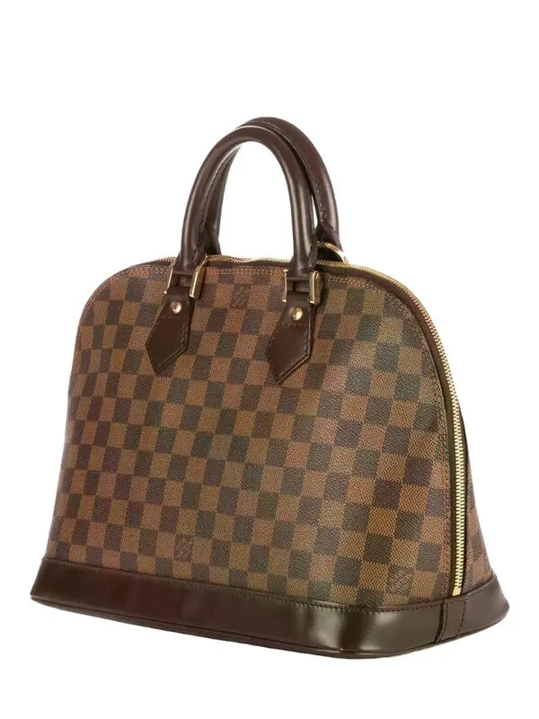 LOUIS VUITTON Damier Ebene Top Handle Handbag - Brown