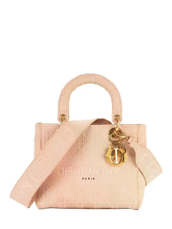 Dior 2020 Cannage Embroidered Handbag - Pink