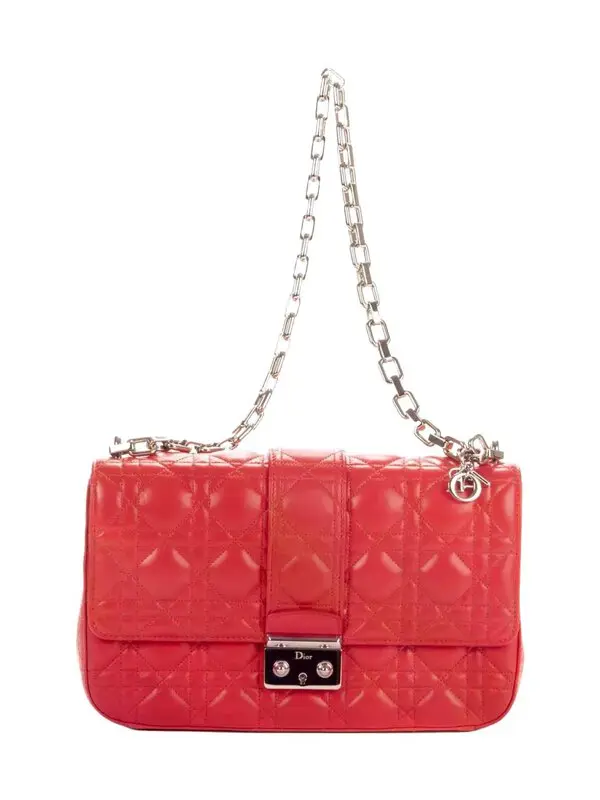 Dior Quilted Leather Shoulder Bag - Pink