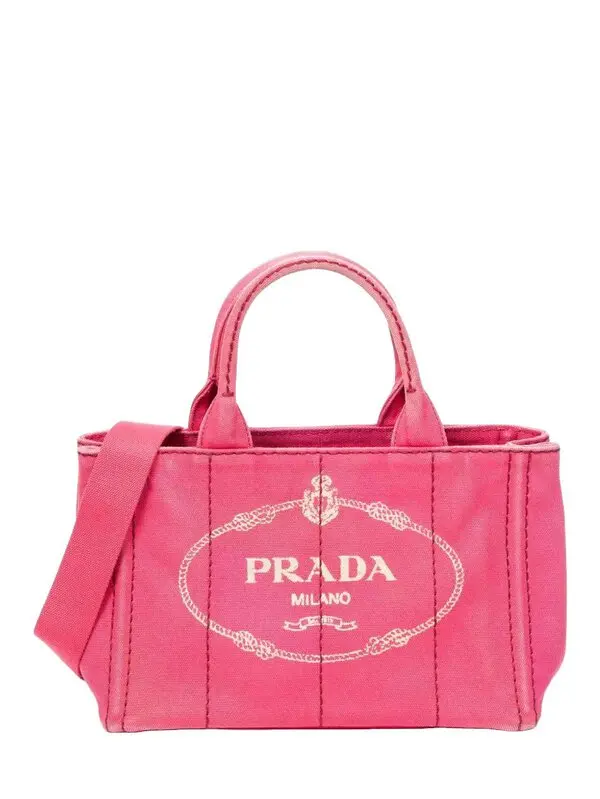 Prada Small Canapa Tote - Pink