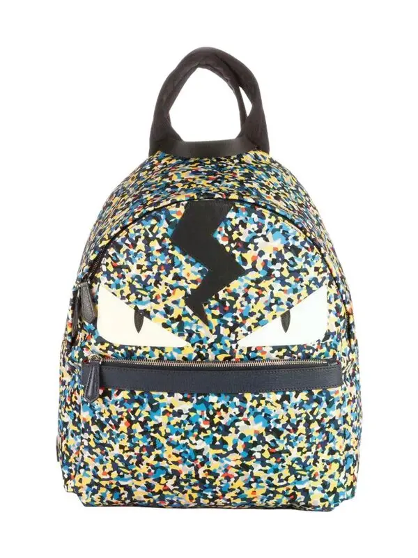 Fendi Abstract-print Backpack - Blue