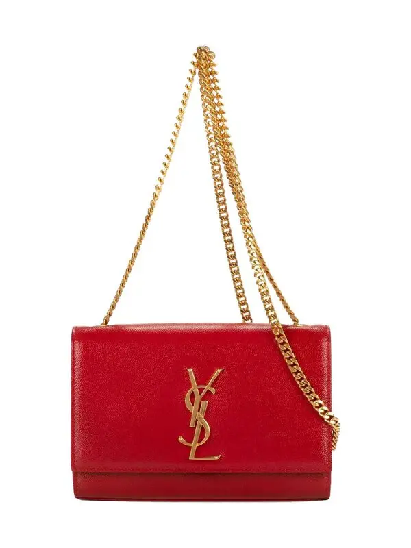 Saint Laurent Logo-plaque Chain-strap Shoulder Bag - Red