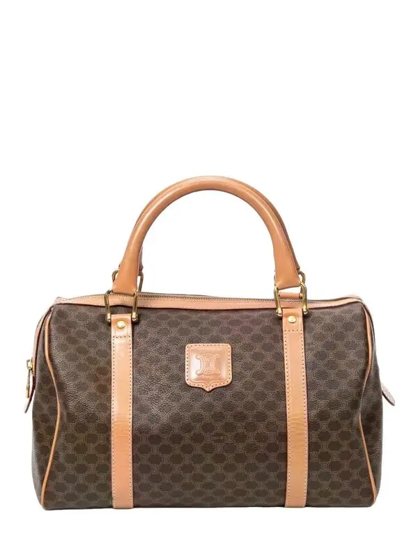 Celine Small Patterned Boston Tote Bag - Brown