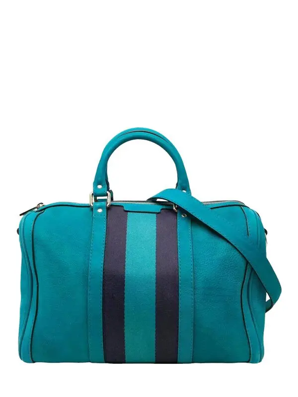 Gucci Nubuck Web Joy Satchel - Blue