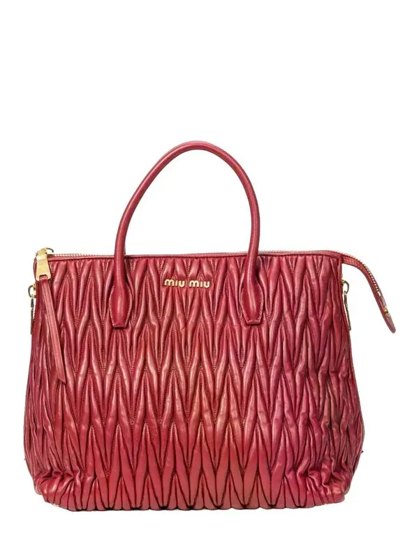 Miu Miu Matelassé Tote Bag - Red