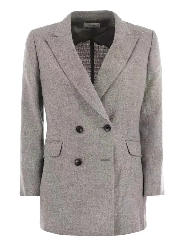 SAULINA Double-breasted Blazer - Grey