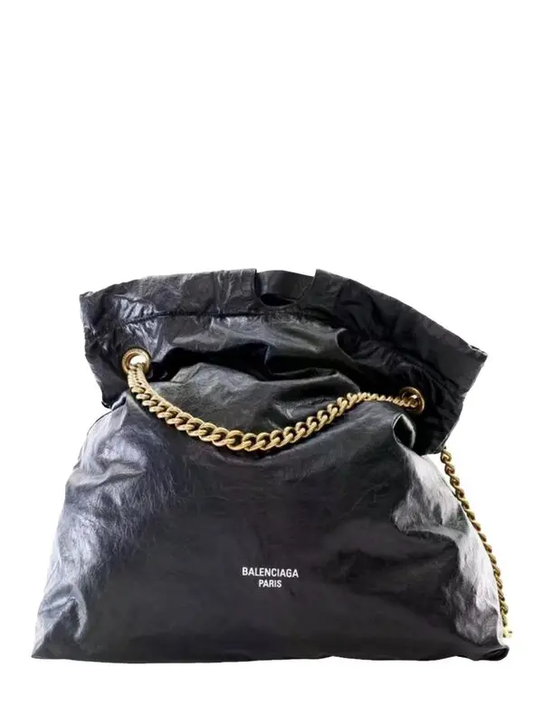 Balenciaga 2010 Medium Calfskin Crush Tote Bag - Black