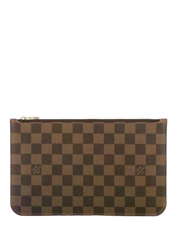 LOUIS VUITTON 2000s Damier Azur Zip Pouch - Brown