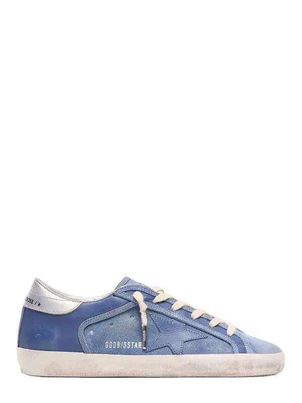 Golden Goose Super Star Suede And Leather Sneakers - Blue