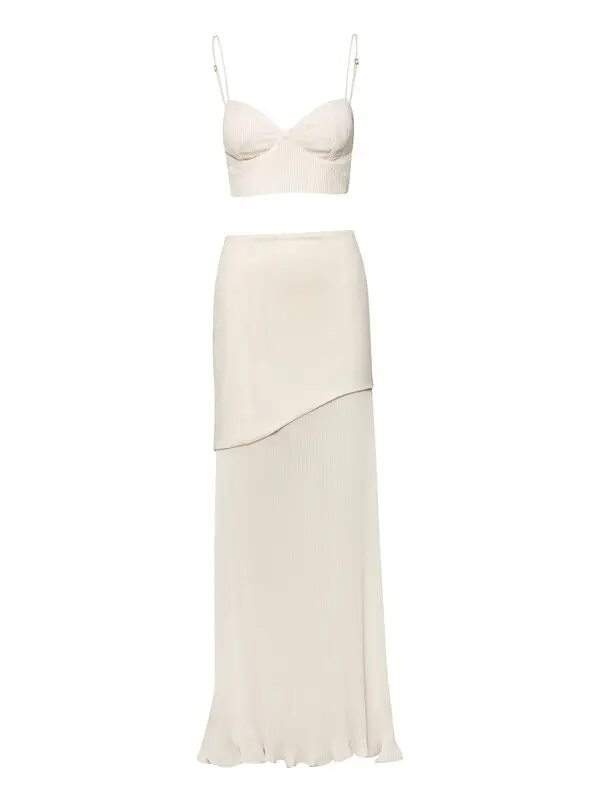 BAOBAB Roma Pleated Maxi Skirt - White
