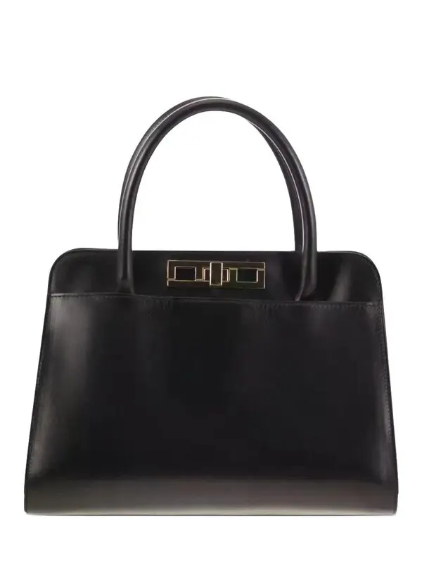 Fabiana Filippi Leather Tote Bag With Twist-lock Fastening - Black