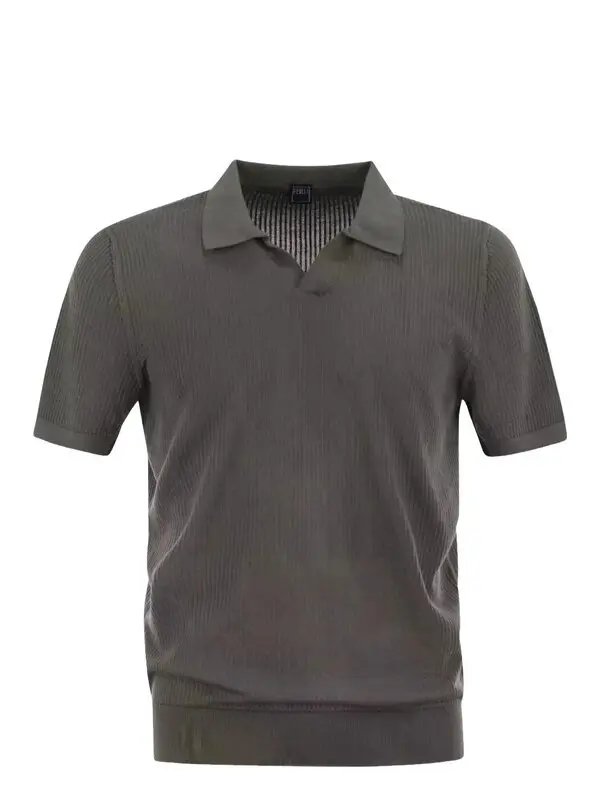 Fedeli V-neck Polo Shirt - Green