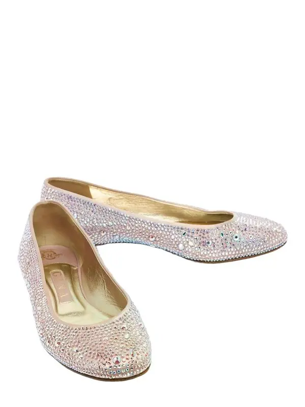 GINA Crystal-embellished Ballet Flats - Purple