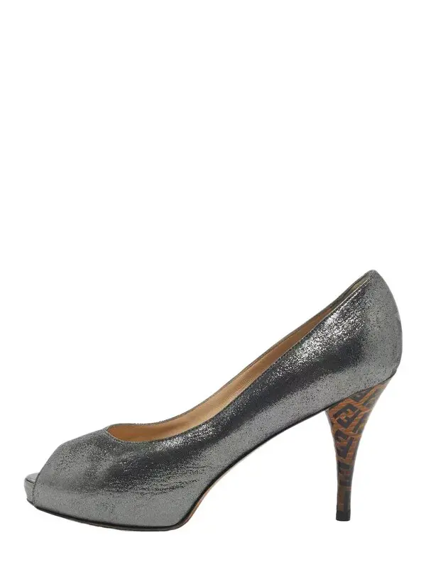 Fendi Peep-toe Stiletto Pumps - Grey
