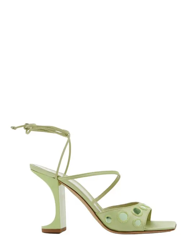 IZIE Arno Embellished Satin Sandals - Green