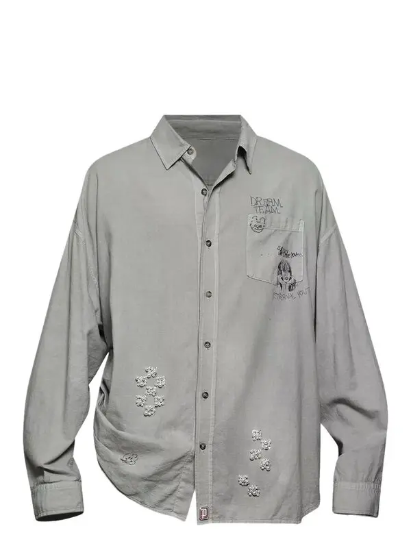 PALY Appliqué-detail Shirt - Grey