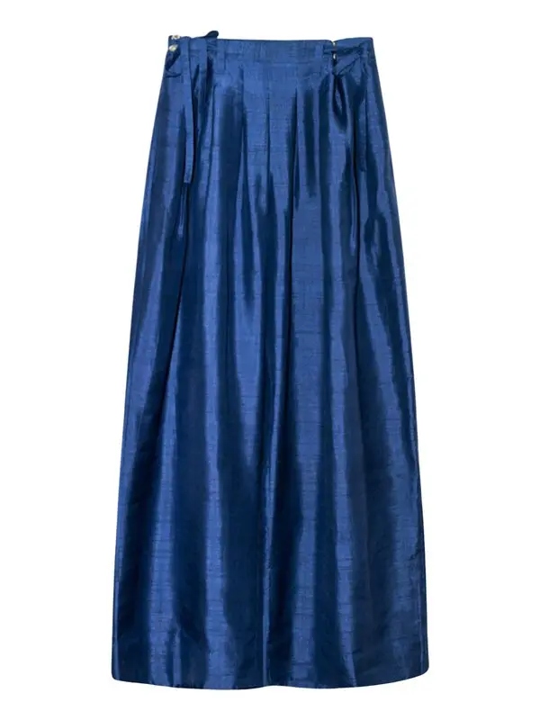 CONIGLIO PALM BEACH Banyan Mid-rise Wide-leg Silk Pants - Blue