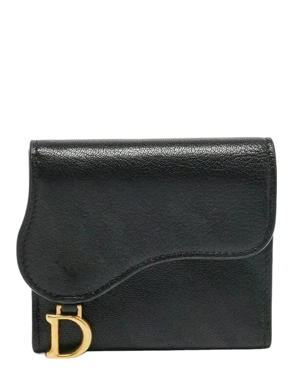 Dior Saddle Lotus Leather Wallet - Black