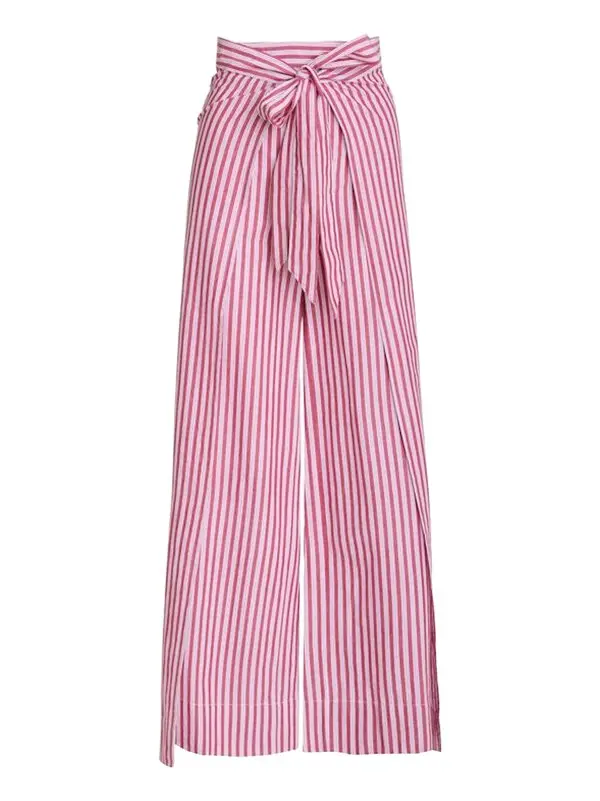 CONIGLIO PALM BEACH Two-panel Cotton Wrap Wide-leg Pants - Pink