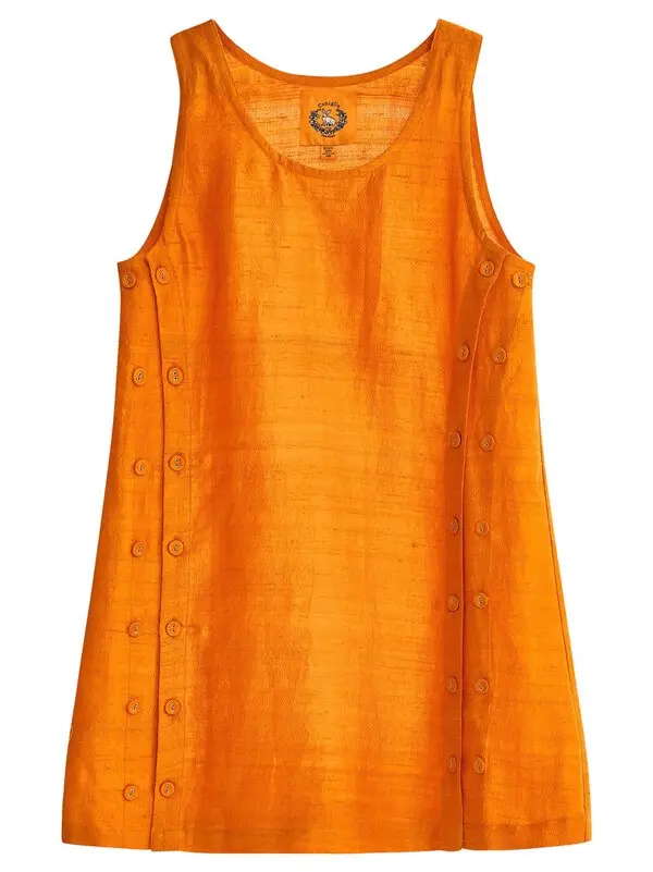 CONIGLIO PALM BEACH Palmo Side-button Silk Mini Dress - Orange