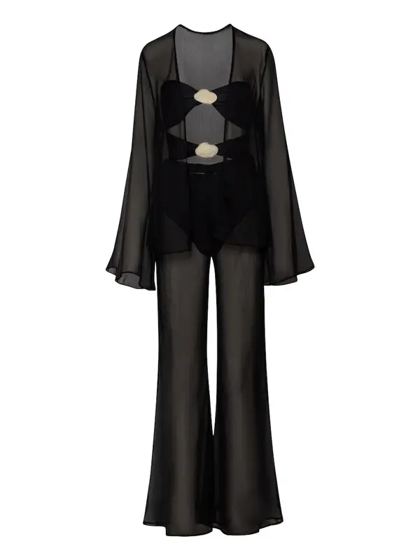 BAOBAB Gem Sheer Wide-leg Pants - Black
