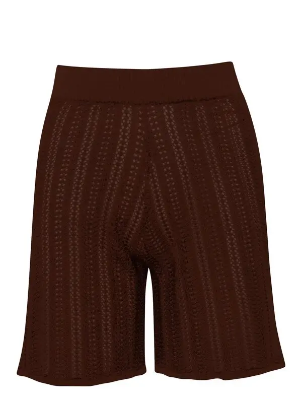 BAOBAB Corsica Mid-rise Knit Shorts - Brown
