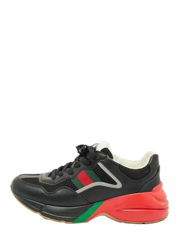 Gucci Rhyton Leather Sneakers - Black