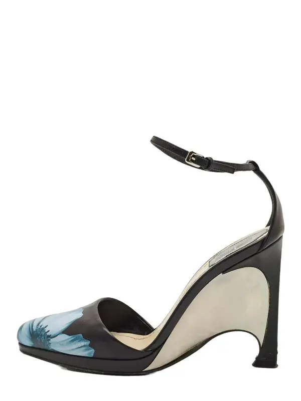 Dior Floral-print Wedge Pumps - Black
