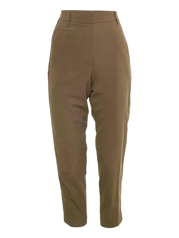 Brunello Cucinelli Velvet-trim Trousers - Brown