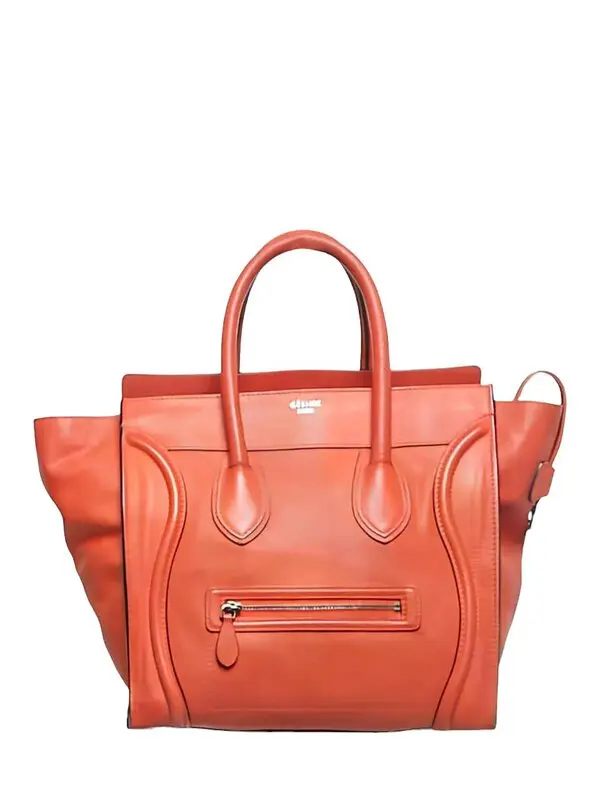 Celine Mini Luggage Leather Tote Bag - Orange