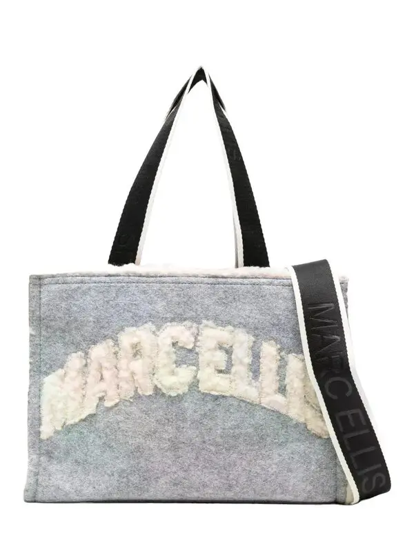 MARC ELLIS Sherpa-trimmed Logo Tote - Grey
