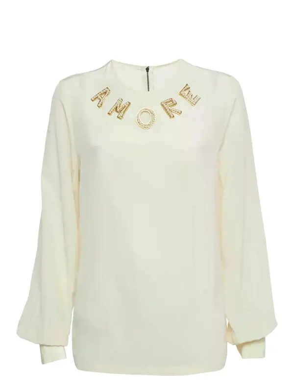 Dolce & Gabbana Amore Appliqué Blouse - White