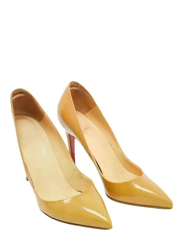 CHRISTIAN LOUBOUTIN Pigalle 10 Patent-leather Pumps - Neutrals