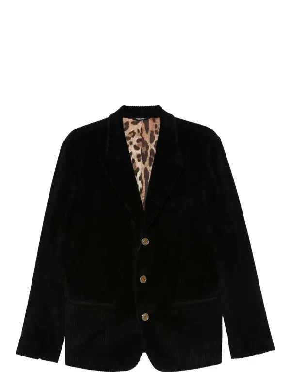 Dolce & Gabbana Ribbed Blazer - Black