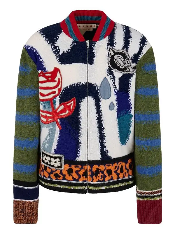 Marni Wool Zip-up Cardigan - Blue