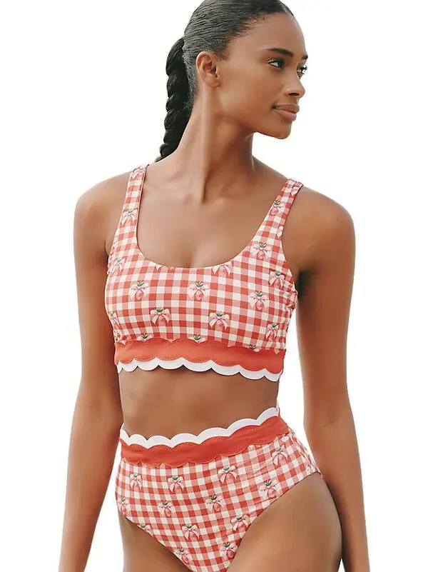 Beach Riot Marin Swim Top - Strawberry Gingham